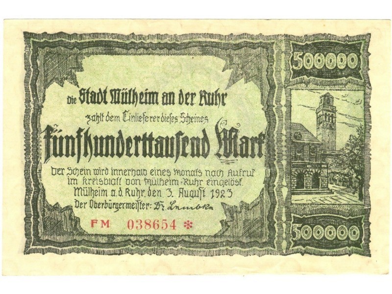 Nemacka Ruhr 500.000 maraka 1923