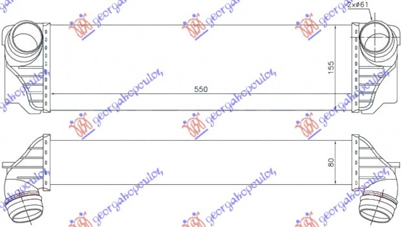HLAD INTERC. 1.6-2.0 T.DIZEL(508x100x85)