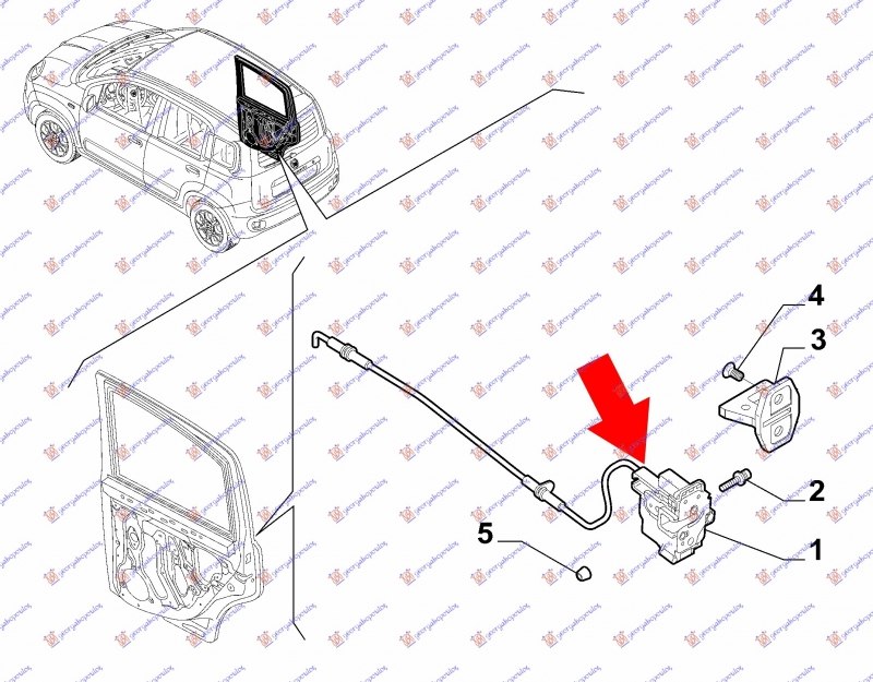 BRAVA PRED.VRATA CENTRAL. ZAKLJ (4PIN)