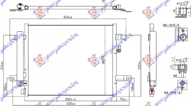 HLADNJAK KLIME 1.5-2.0 BENZ.(465x365x12)