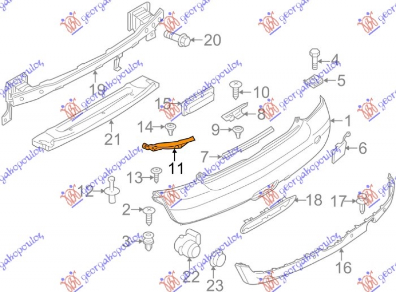 NOSAC ZADNJEG BRANIKA PLASTICNI