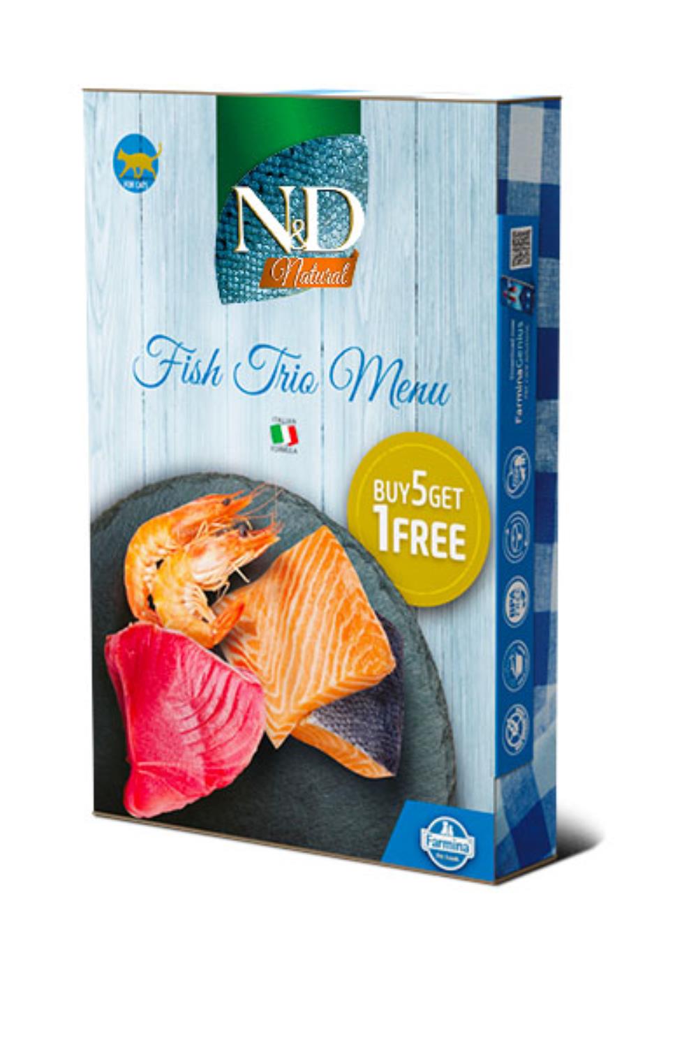 N&D Can Cat Natural Fish Trio Menu 6kom