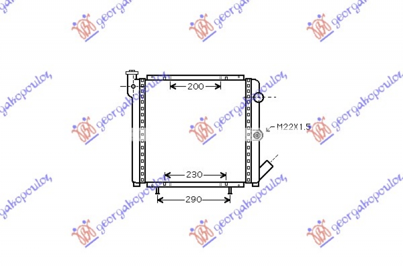 HLADNJAK MOTORA +A/C (39x39.5X1.9)