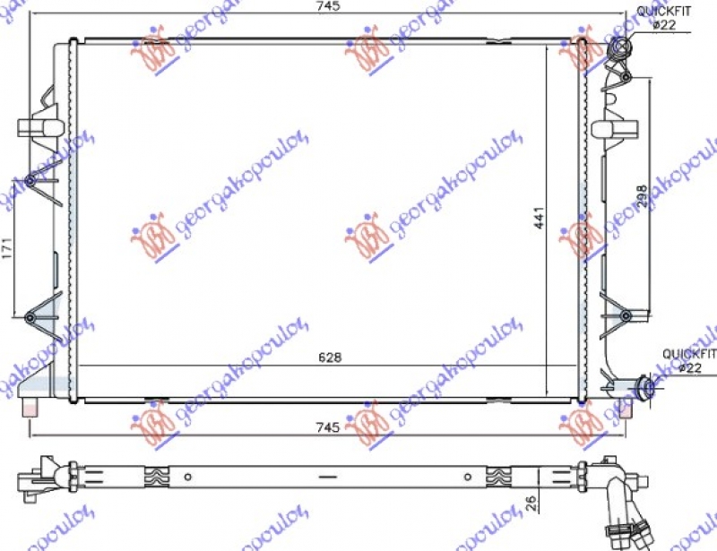 HLADNJAK DODATNI 2.0 TDi DIES(630x44x26