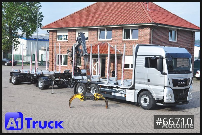 MAN TGX 26.480 kamion za prevoz drva + šumarska prikolica