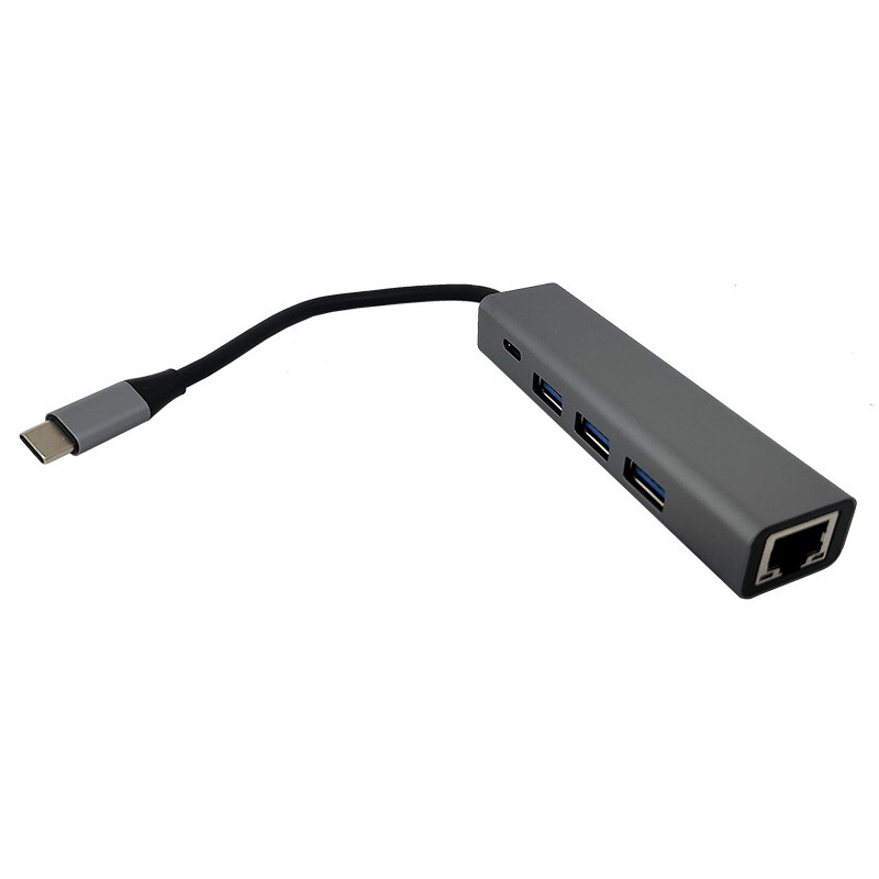 Adapter-konvertor TIP C na 3xUSB 3.0+TIP C+RJ45