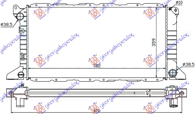 HLADNJAK MOTORA 2.5D – 2.5TD +A/C (70.2×36) FORD TRANSIT (1995-2000) (OEM: 1112703)