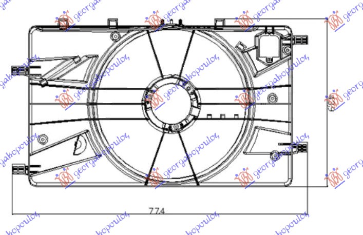 VENTILATOR KOMPLET 1.4-1.6 T.BENZIN 1.6-2.0 CDTI CHEVROLET CRUZE (2009-2013) (OEM: 13289627)