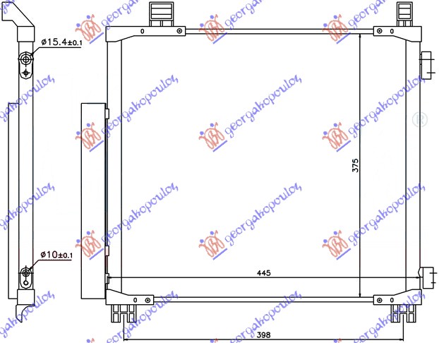 HLADNJAK KLIME 1.0 – 1.3 BENZIN 1.4DIZEL 415x375x16 TOYOTA IQ (2009-2016) (OEM: 88460-74010, 8846074010)