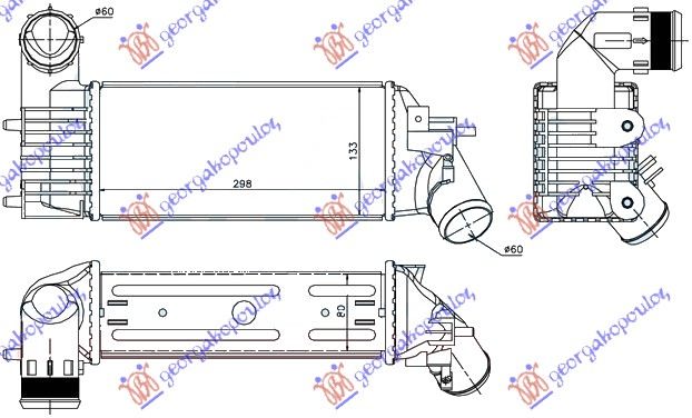 HLADNJAK INTERKULER 2.0 -2.2HDi (30 2x 136×85) PEUGEOT 607 (2000-2007) (OEM: 384F3-96378094, 384F396378094)