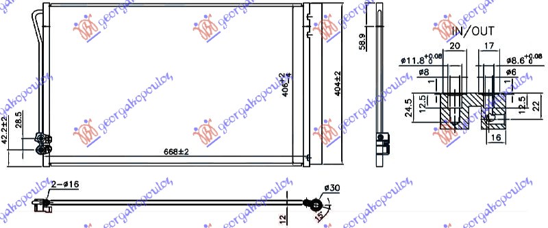 HLADNJAK KLIME BENZIN-DIZEL (640x385x12) MERCEDES VITO (W447) (2015-) (OEM: 4478350070)