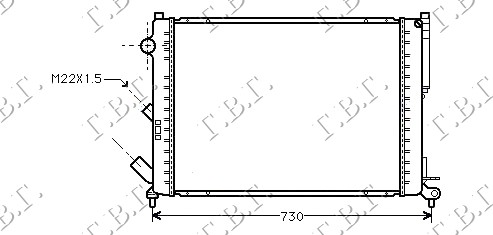 HLADNJAK MOTORA 1.8-2.0 +/-A/C (63.4×43.8) RENAULT LAGUNA (1998-2000) (OEM: 7701038219)