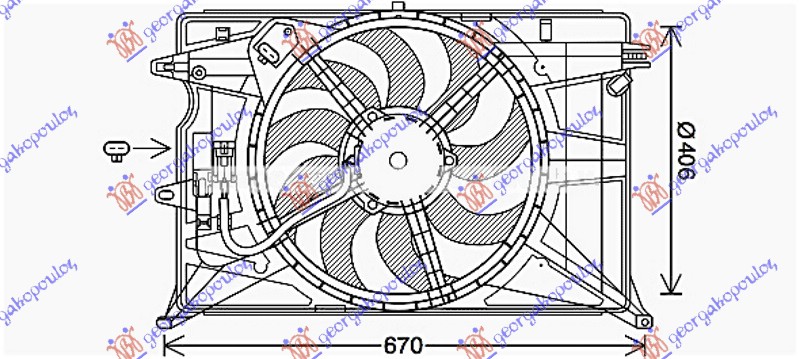 VENTILATOR KOMPLET BENZIN/DIZEL JEEP RENEGADE (2014-2018) (OEM: 51965900)