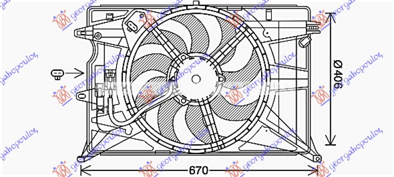 VENTILATOR KOMPLET BENZIN/DIZEL JEEP RENEGADE (2018-) (OEM: 51965900)