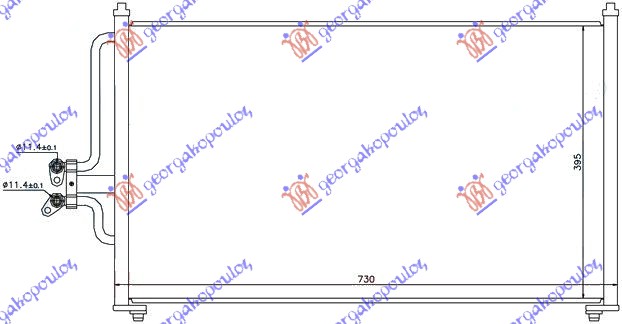 HLADNJAK KLIME 2.0 – 2.3i16 – 3.0i24V (70×43) – 04 MAZDA TRIBUTE (2002-2008) (OEM: 1L8H19710AA)