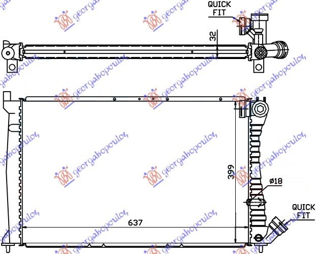 HLADNJAK 2.0i-8VT.-1.9-2.1T.D(64×40 )MAN/AUT PEUGEOT 406 COUPE (1996-2005) (OEM: 1301SG)