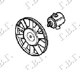 VENTILATOR KOMPLET (30cm) – A/C BENZIN RENAULT 19 (1992-1995) (OEM: 7700785115)