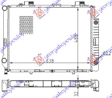 HLADNJAK 2.8 – 3.2 BENZ+/ – A/C A/T. (64×49.2 MERCEDES E CLASS (W210) (1996-1999) (OEM: 2105000903)