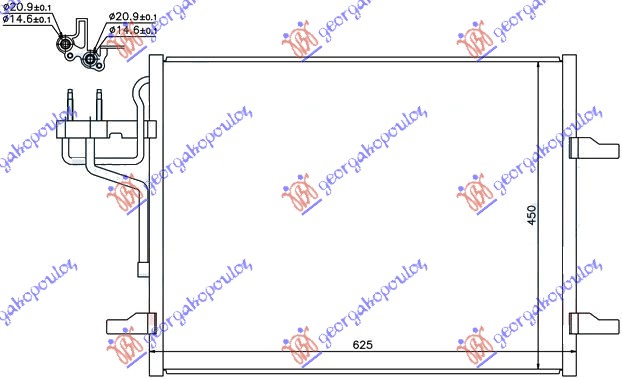 HLADNJAK KLIME BENZIN – DIZEL (585x470x16) FORD KUGA (2008-2013) (OEM: 1522067)