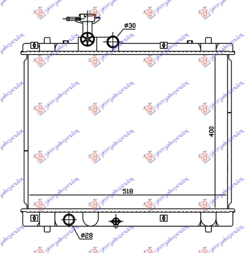 HLADNJAK MOTORA 1.2 BENZINZ. (40 x54x 16) MANUAL SUZUKI SWIFT H/B (2011-2014) (OEM: 1770069L00, 1770069L01, 1770069L20)