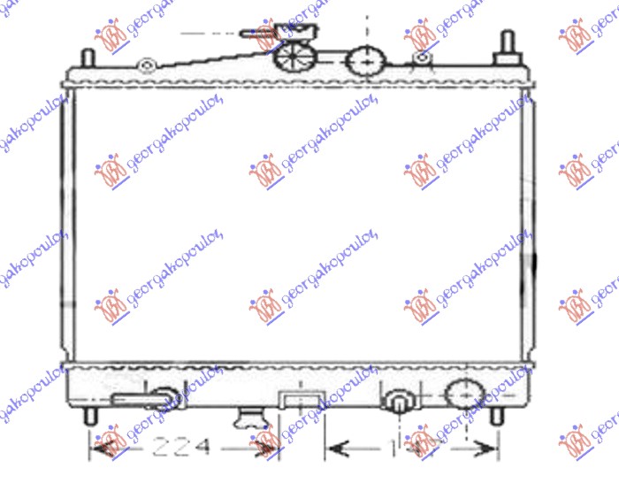 HLADNJAK MOTORA 1.2-1.4 BEN AUTO 380×448 JAPAN NISSAN MICRA (K12) (2002-2010) (OEM: 21460AX000, 21460AX100, 21460AX200)