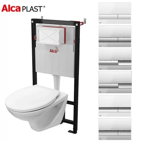 ALCA PLAST Set ugradni vodokotlić sa jika wc šoljom sa daskom i tipkom po izboru ALCASET2