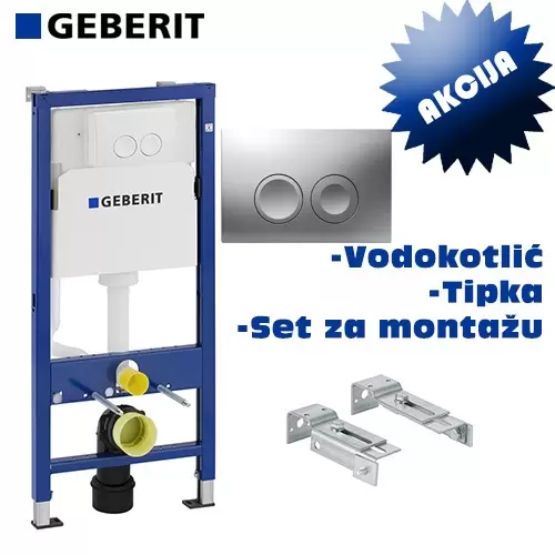 GEBERIT Vodokotlić sa Tipkom Delta 21 i Set za Montažu Duofix Basic 458.134.46.1