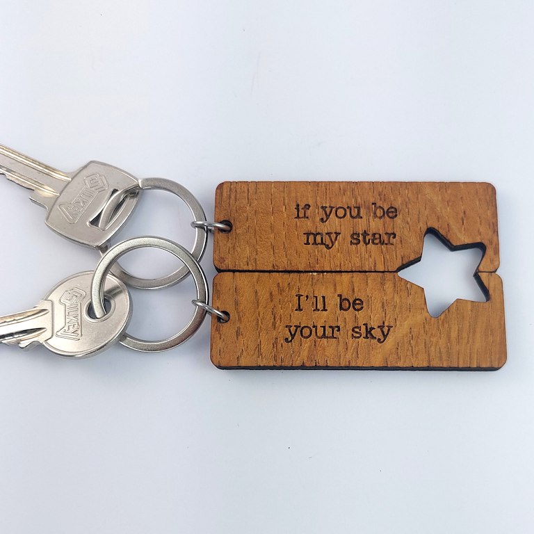 Privezak za ključeve (za dvoje) -„If you be my star…“