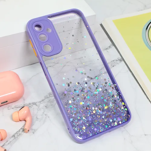 Futrola - maska Frame Glitter za Samsung A245 Galaxy A24 4G ljubicasta