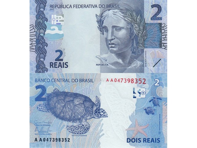 BRAZIL 2 Reais 2010 (2018) UNC, P-252