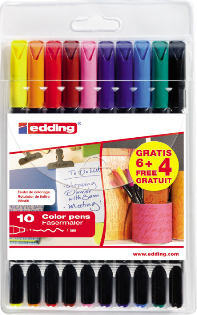 Edding flomasteri E-1200 1mm 1/10 (8+2 gratis) etui ( 08L1200Q11 )