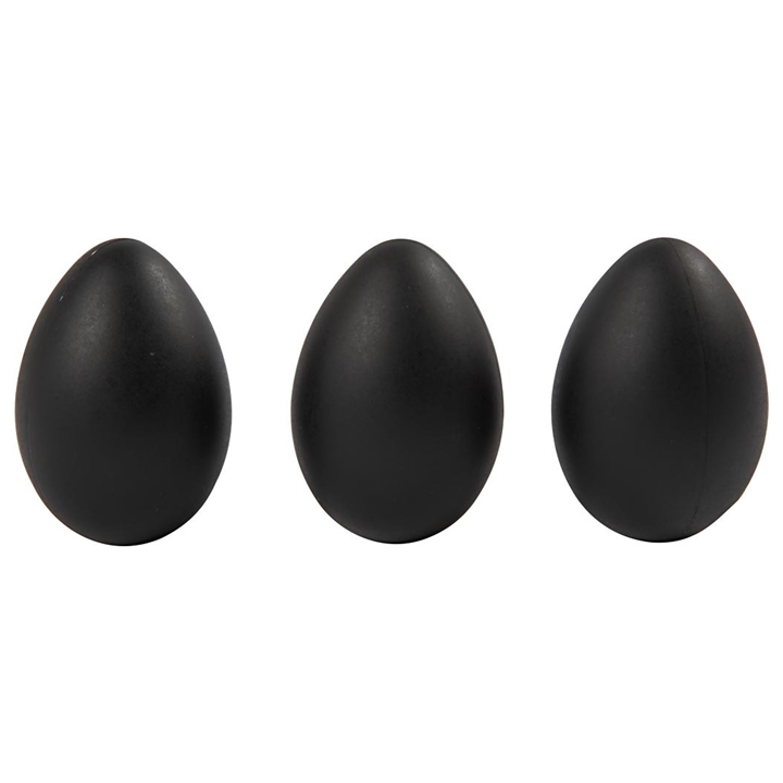 Crna plastična jaja - 12 kom / 6 cm