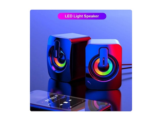 A2 USB Zvucnici za PC i Laptop sa RGB led svetlom