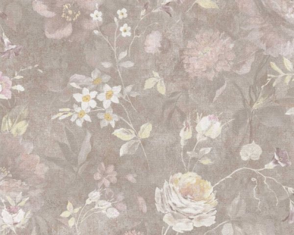 A.S. CRÉATION WALLPAPER «COTTAGE, FLORAL, BEIGE, CREAM, GREY, PINK» 386363
