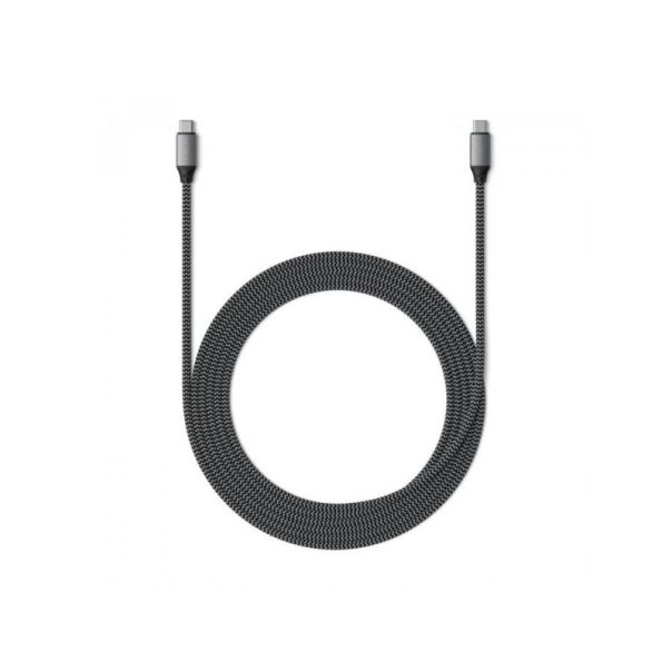 SATECHI USB-C na USB-C 100W Braided ST-TCC2MM, 2m, siva