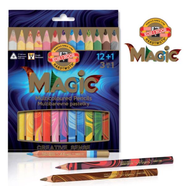 KOOH-I-NOOR Drvene bojice Magic, set 12+1 3408