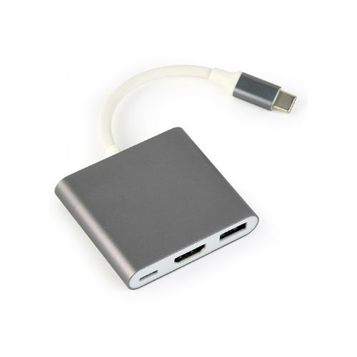 Gembird A-CM-HDMIF-02-SG USB type-C multi-adapter, Space Grey