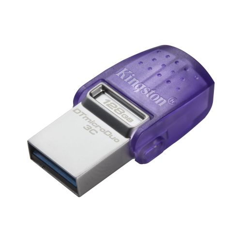 Kingston DTDUO3CG3/128GB 128GB USB Flash Drive, 2-in-1 USB 3.2 Gen.1 Type-C & Type-A, DataTraveler microDuo 3C, Read up to 200MB/s