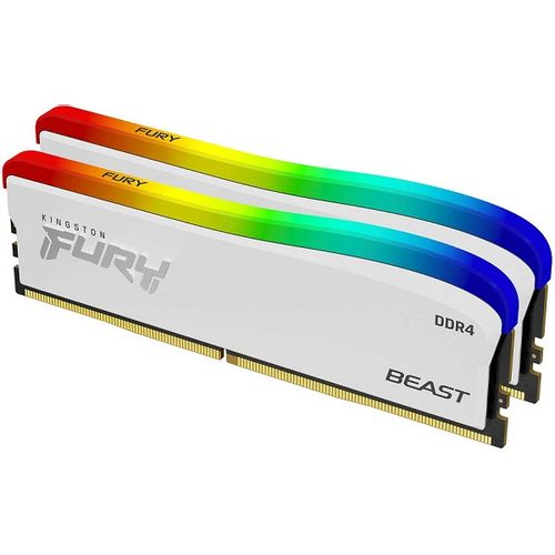Kingston KF432C16BWAK2/16 DDR4 16GB (2x8GB) 3200MHz [FURY BEAST RGB Special Edition], Non-ECC UDIMM, CL16 1.35V, 288-Pin 1Rx8, Memory kit, w/RGB Heatsink