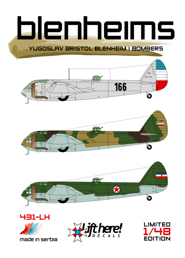 LIFT HERE! Blenheims, Yugoslav Bristol Blenheim I Bombers 1/48