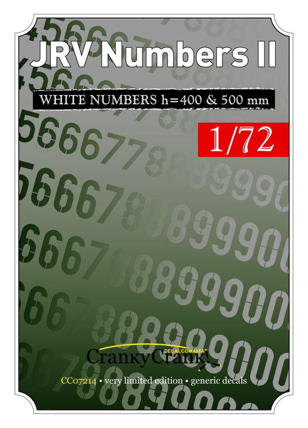 CRANKY CRANK! “JRV Numbers II”, White Numbers h=400 & 500 mm