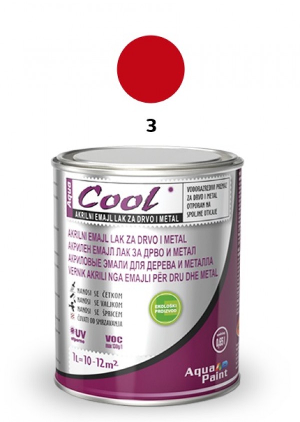 COOL-EMAJL, AKRILNI, 0.65L- 03 CRVENI