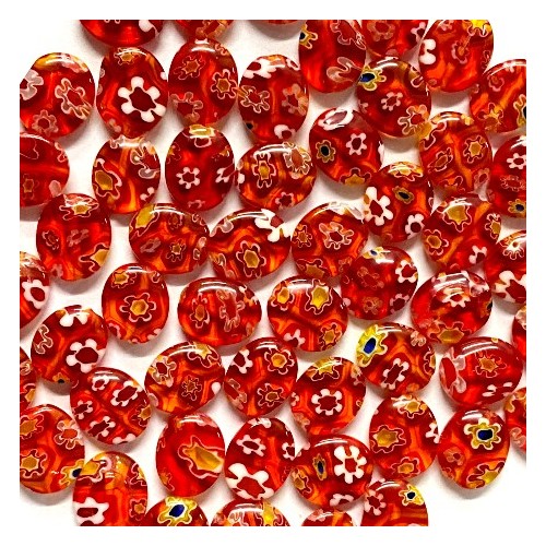 Millefiori Oval Red