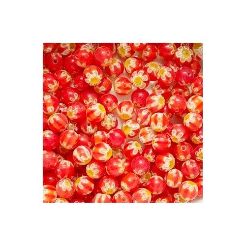 Millefiori Red 8 mm