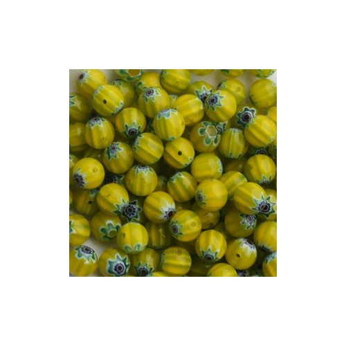 Millefiori Yellow 8 mm
