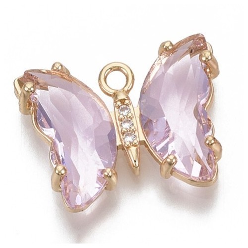 Cubic Zirkonia Leptir Light Pink