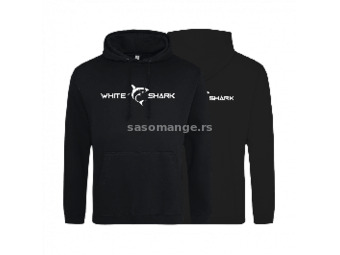 WHITE SHARK HOODED - B - XL, Duks crni XL