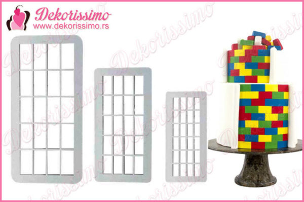 Sekači ciglice (pravougaonik sitniji), set 3 kom – K1689