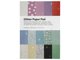 Glitter papir u boji A4 - set 30 kom (Dekorativni papir)