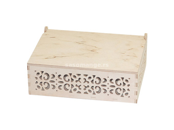 Drvena kutija izrezbarena 232x172x82 mm (drveni poluproizvodi)